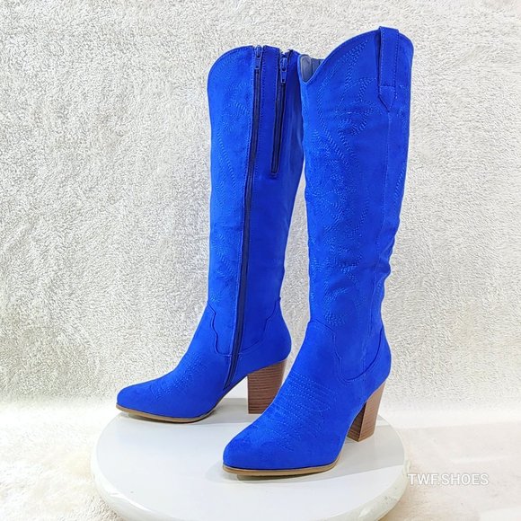 Pierre Dumas | Shoes | Wild Ryder Bright Deep Blue Faux Suede Country ...